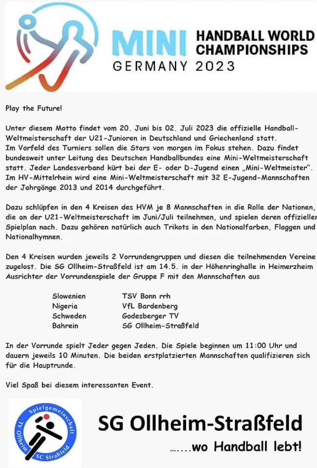 Mini WM der Handball E-Jugend - GSV - Gemeindesportbund Swisttal e.V.